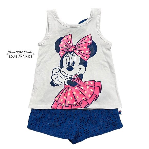 Disney | Matching Sets | Disney 2t Minnie Mouse Tank Top Eyelet Shorts ...